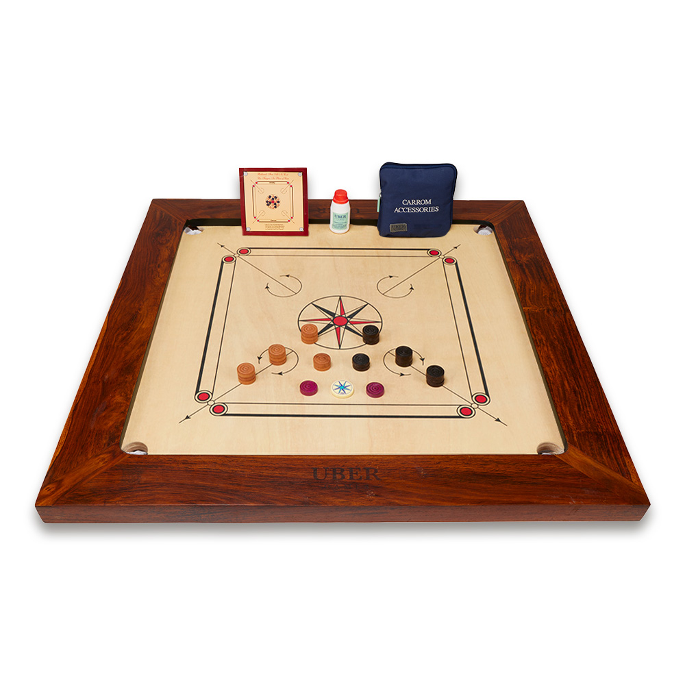Championship Carrom Board Spel - 18 KG - ECO Hardhout uit India - Uber